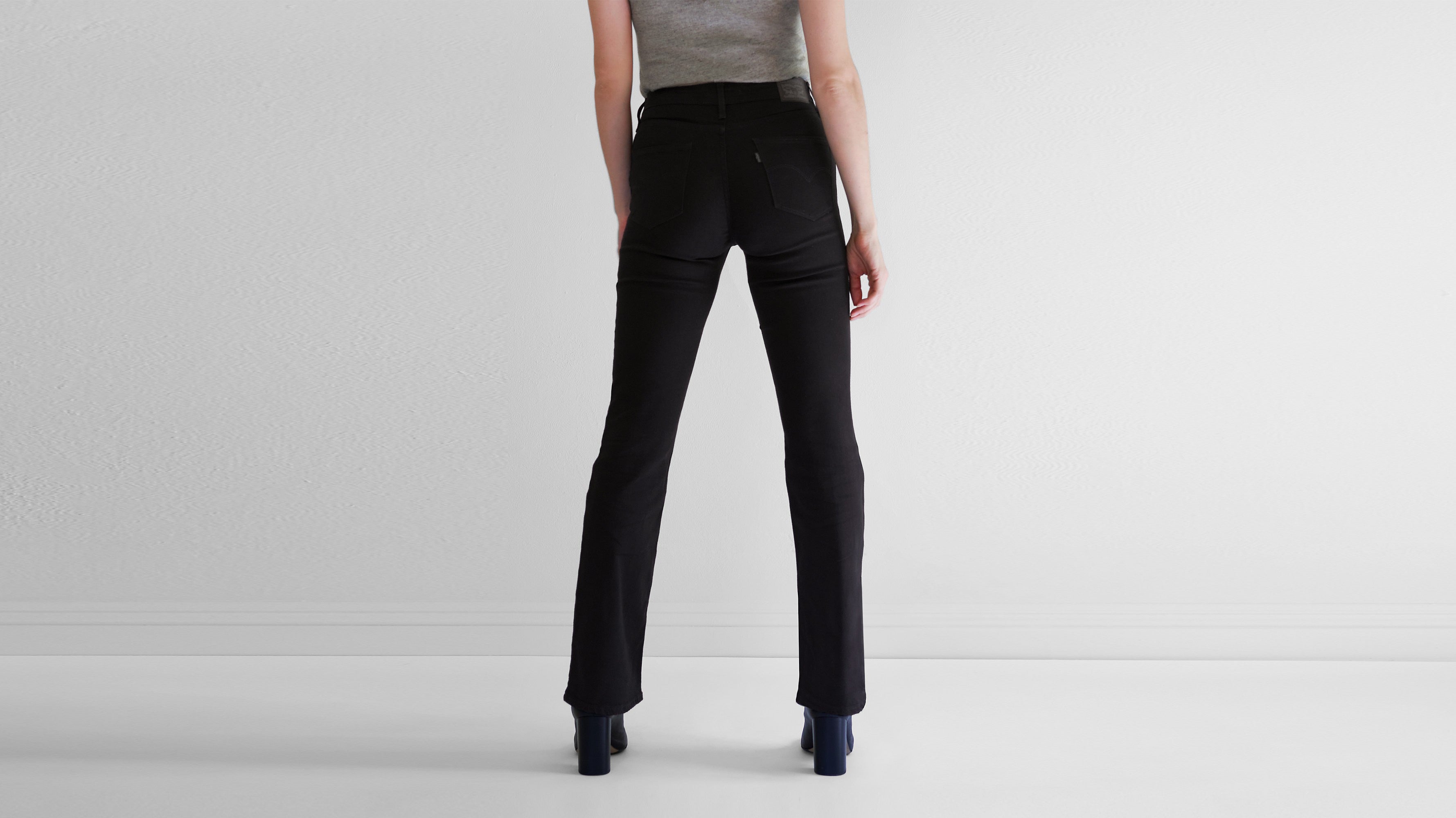 Womens black levi bootcut jeans store